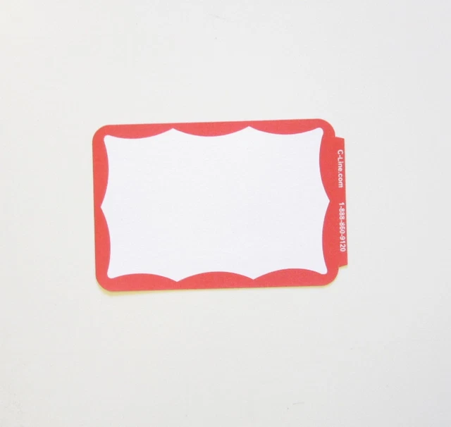 75 RED BORDER Badges Name Tags Labels Id Stickers Peel And Stick ...
