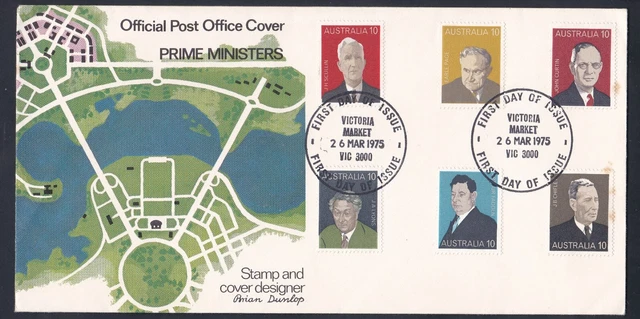 1975 PRIME MINISTERS Full Set Decimal Stamp First Day Cover #2172 EUR 0 ...