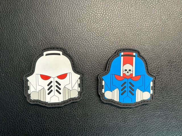 WARHAMMER 40K 2X Space Marine Helmet Hook And Loop Patches £15.00 ...