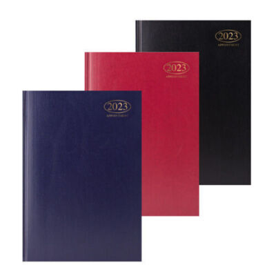 2023 A4 DAY A Page Hourly Appointment Hard Backed Office Desk Diary ...