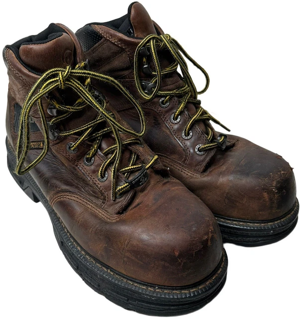 WOLVERINE HELLCAT ULTRASPRING Men's Brown Comp Toe Boots 11.5 Y2K £44. ...