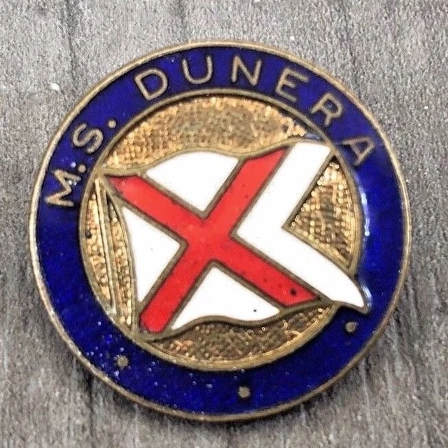 BROOCH WW2 MILITARY Troop Ship M.S Dunera Enamel Sweetheart Badge Rare ...