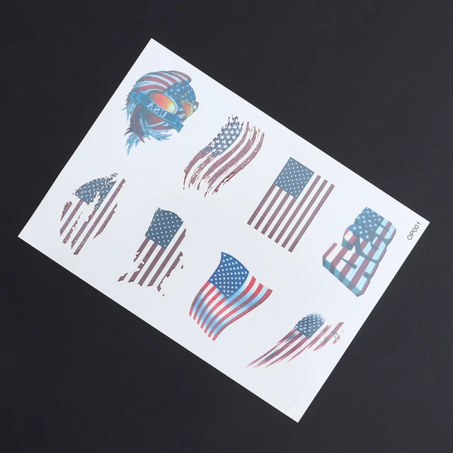 5 SHEETS TATOUAGE De Drapeau National Stickers Etiquette Autocollante ...