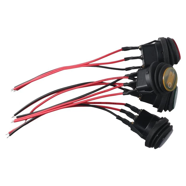 4pcs 10cm Round Rocker Toggle Switch Plastic Spst Latching Switch