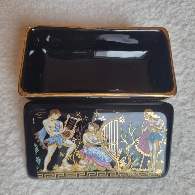 BOÎTE DÉCORATIVE GRECQUE artisanale – Dorure 24K – Motifs classiques ...