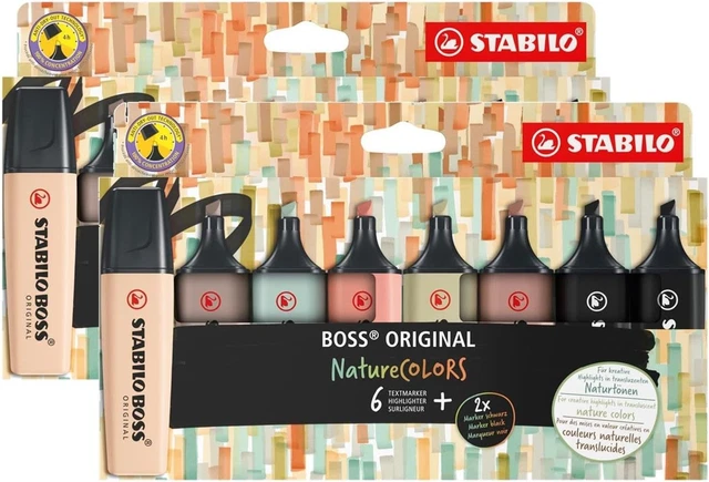 STABILO BOSS ORIGINAL NatureColors Pack of 2 Cardboard Cases x 8 ...