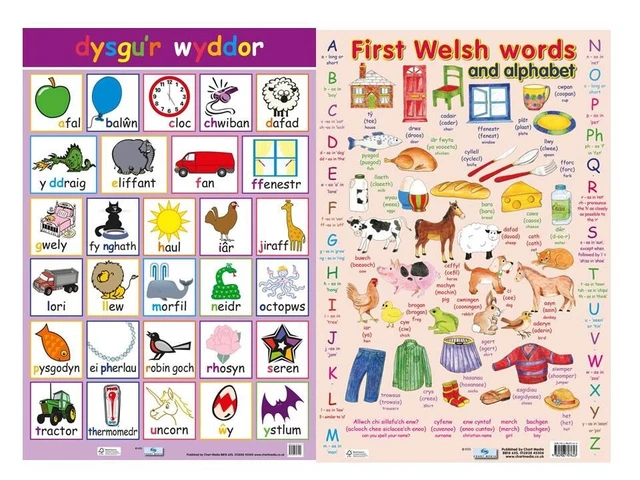 WELSH ALPHABET & First Welsh Words Poster - set of 2 - Each Large A2 ...