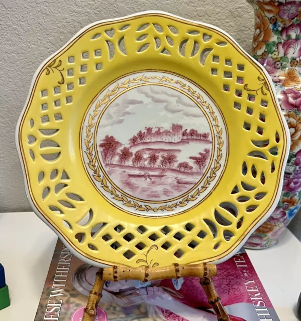 VINTAGE CHINESE FAMILLE Rose Reticulated Plate, Yellow & Pink ... VINTAGE CHINESE FAMILLE Rose Reticulated Plate, Yellow & Pink ...