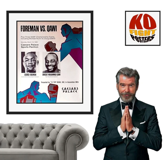 GEORGE FOREMAN VS. DWIGHT MUHAMMAD QAWI : Original Onsite Boxing Poster ...