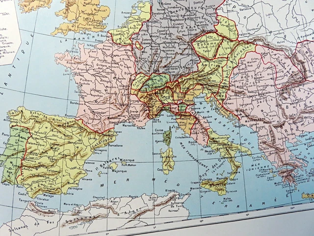 HOLY ROMAN EMPIRE Map King Charles V German Empire 16thC FRENCH Antique ...