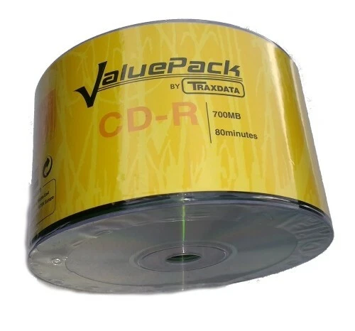 100 TRAXDATA NON Printable Ritek Valuepack CD-R 52x 700MB 80 min Blank ...