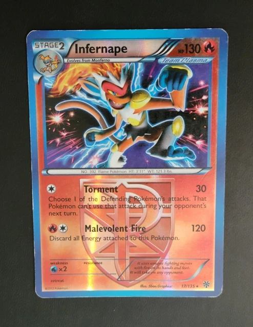 POKÉMON TCG INFERNAPE Black and White Plasma Storm 17/135 Reverse Holo ...