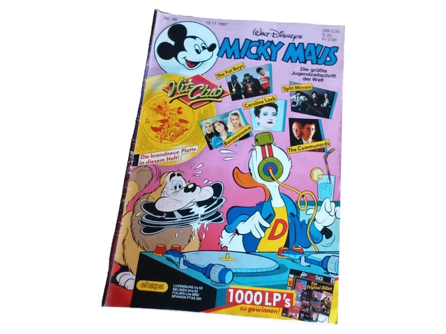 WALT DISNEY MICKY Maus Zeitschrift Nr. 48 19.11.1987 Musik Hit Club ...