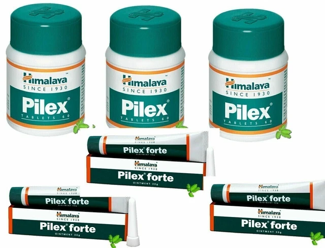HIMALAYA PILEX FORTE Cream & Tablets Combo Relief From Haemorrhoid ...