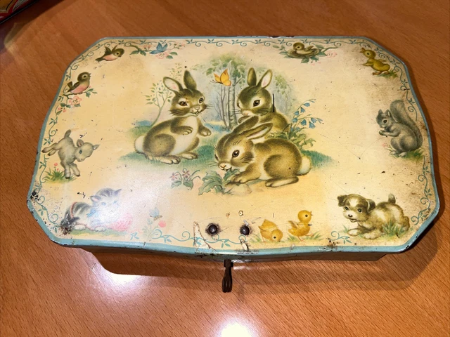 VINTAGE RARE ORIGINAL George W Horner Lockable Tin With Key 1940s/50s ...