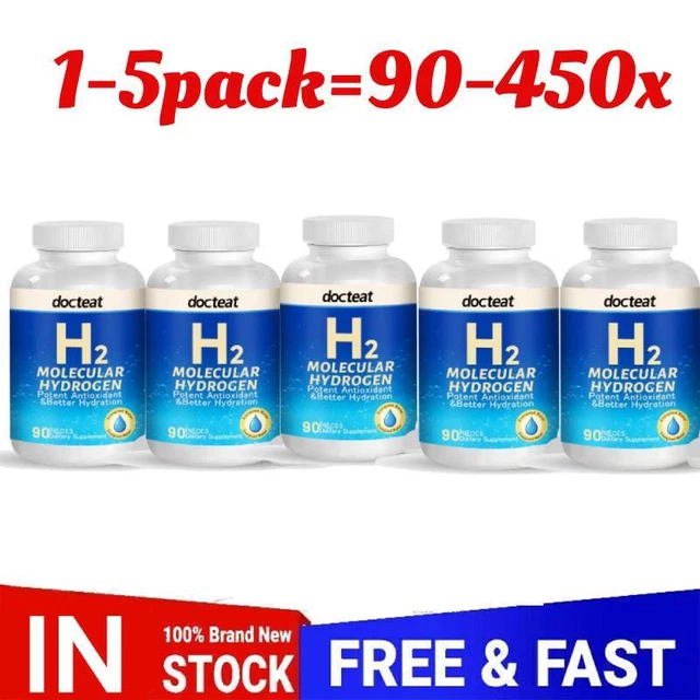 H2 MOLECULAR HYDROGEN Capsules Antioxidant & Hydration Water ...