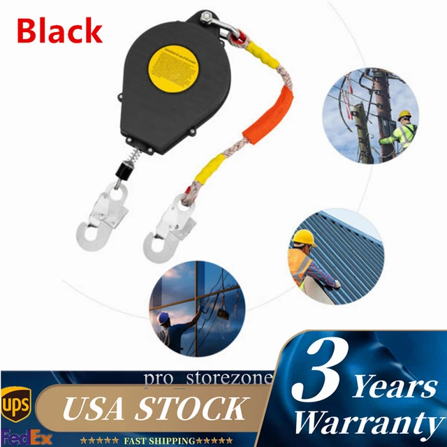 BLACK 15M SELF Retracting Lifeline Lanyard Fall Arrester Fall ...