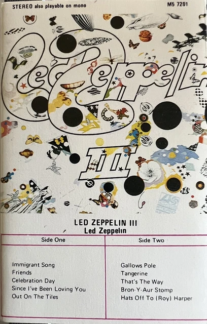 LED ZEPPELIN: LED ZEPPELIN III. RARE Aussie paper label cassette. Plays ...