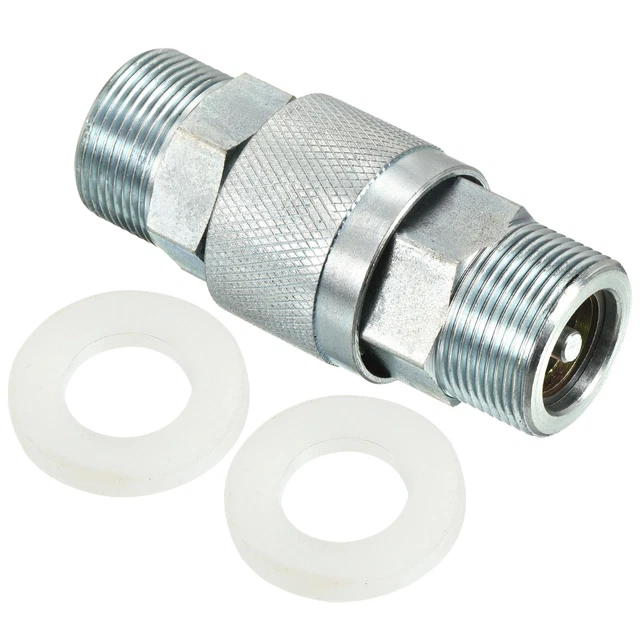 HYDRAULIC QUICK CONNECT Coupler Set M27x1.5mm Male Pipe Fitting Silver ...