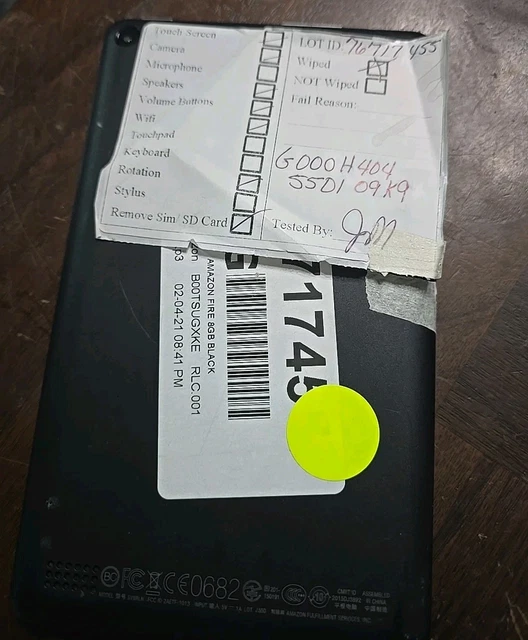 AMAZON FIRE TABLET 5th Gen 8 GB Model SV98LN Black kindle Tested No ...