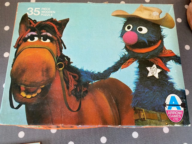VINTAGE SESAME STREET Cowboy Marshall Grover Puzzle Arrow Games LTD ...