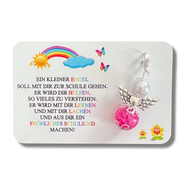 SCHULKIND 2024 SCHUTZENGEL Geschenk Ein Kleiner Engel Soll.. Mutmacher Glücksbri EUR 20,05 ...