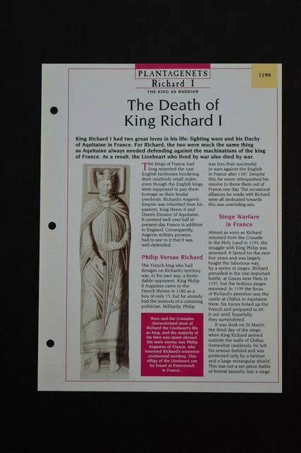 KINGS & QUEENS Maxi Card The Death of King Richard I - Plantagenets EUR ...