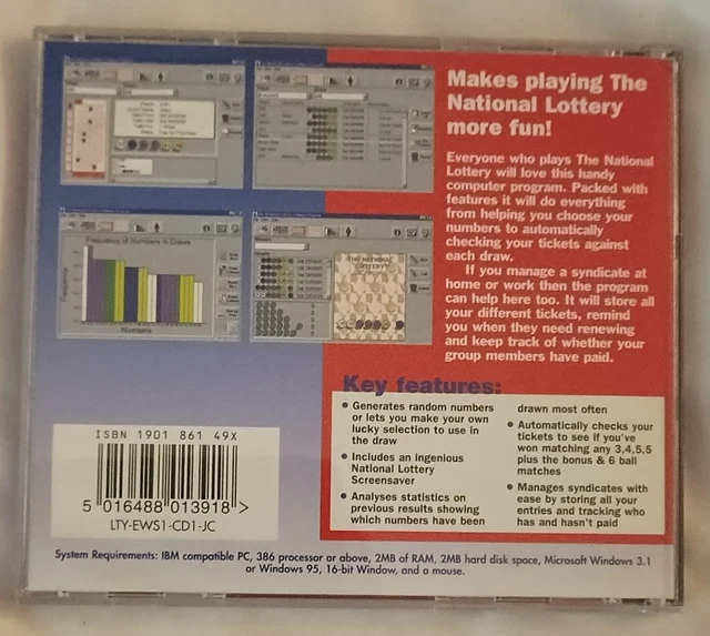 RARE NATIONAL LOTTERY Software Program CD £52.70 - PicClick UK