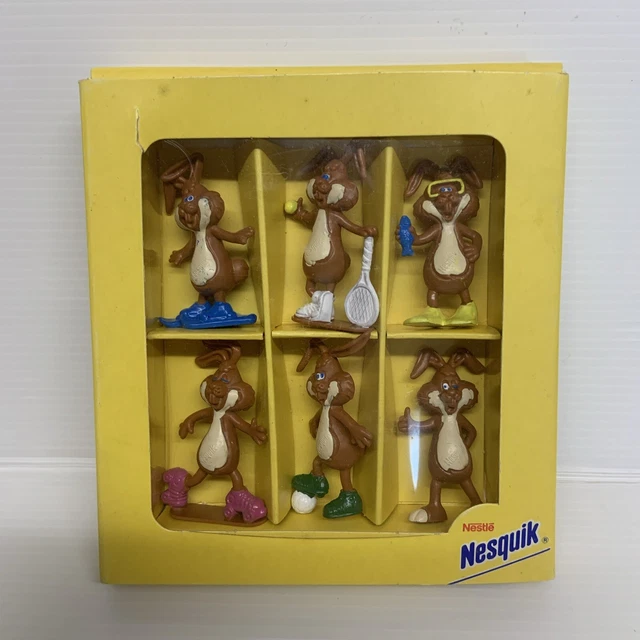 COFFRET PUBLICITAIRE NESTLÉ NESQUIK 6 figurines Lapin Quicky en boite ...