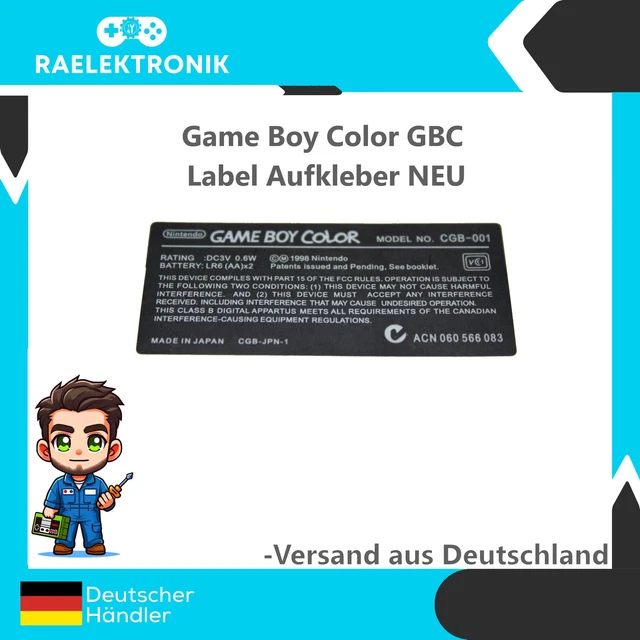 GAMEBOY COLOR / Game Boy Color GBC Label Aufkleber NEU EUR 2,49 ...