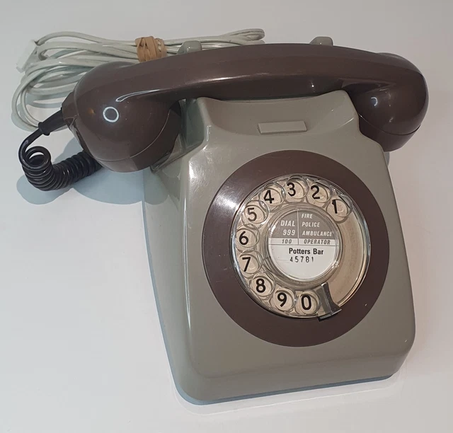 VINTAGE GPO ROTARY Dial Telephone 746 - Elephant Grey & French Grey ...