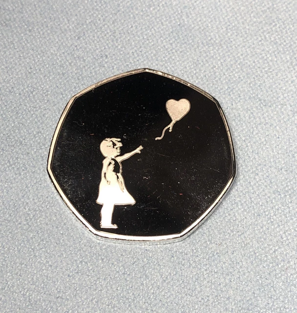 50P SHAPE COMEMORATIVE silver plated Coin. Banksy. £2.99 - PicClick UK
