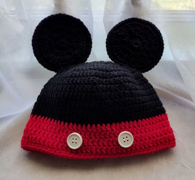 NEW GIFT HANDMADE Hand Crochet Mickey Mouse Boy/Girl Specialty Hat 6 ...