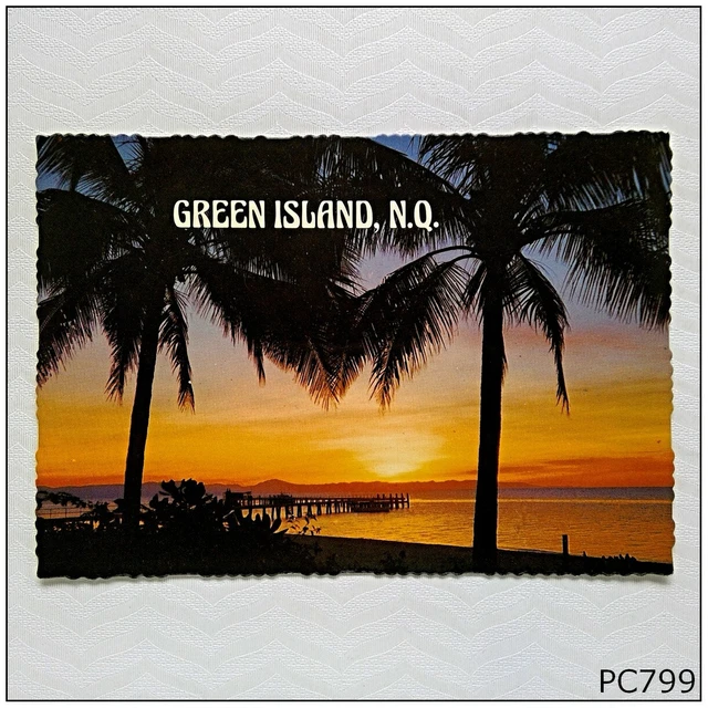 GREEN ISLAND GREAT Barrier Reef N.Q. Sunset 1983 MV Postcard (P799) $4. ...