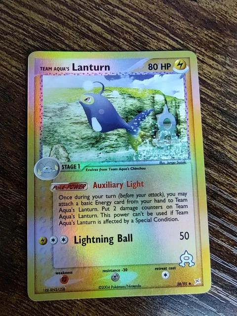 CARTE POKÉMON RARE Team Aqua's Lanturn 28/95 Team Magma vs Team Aqua ...