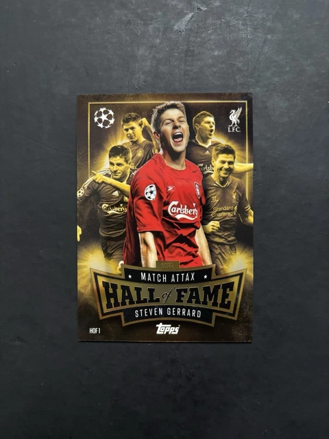 TOPPS MATCH ATTAX 2025 2026 Hall Of Fame Steven Gerrard Liverpool Foil ...