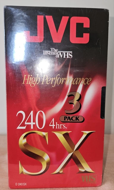JVC 3-PACK OF E-240 Sx High Performance Blank Vhs Tapes – New/Sealed £ ...