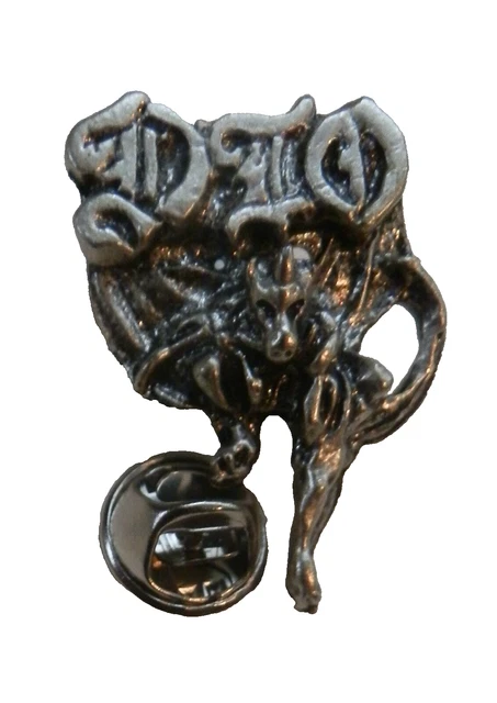 DIO RONNIE JAMES Holy Diver Cast Metal Pin Badge Nwobhm Rainbow Black ...