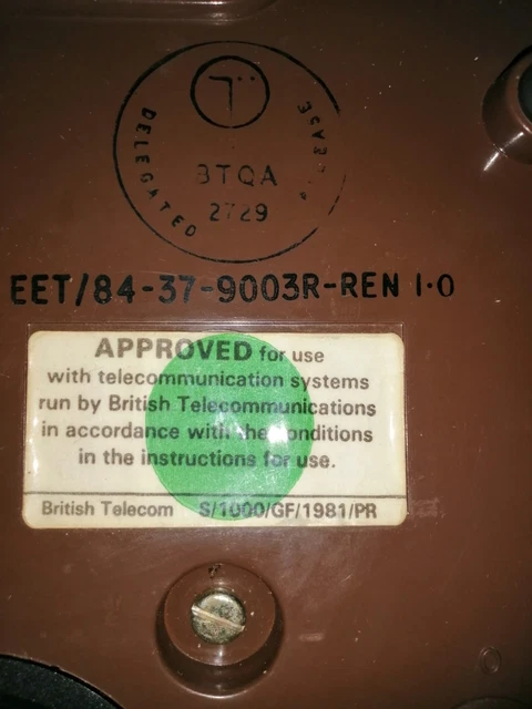 BT TELEPHONE. 1981 British Telecom S/1000/GF/1981-PR . £8.64 - PicClick UK