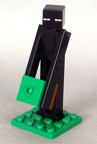 LEGO MINECRAFT - Enderman Minifigure, Stand and Grass Block 21143 21147 ...