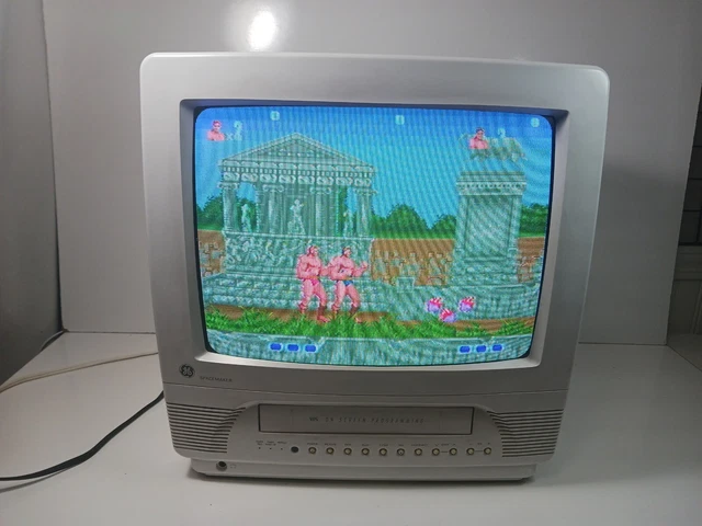 GE SPACEMAKER 13TVR70 13" CRT TV/VCR/VHS Combo Retro Gaming/Rotates $74 ...