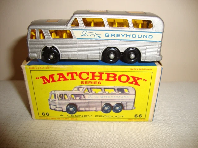 MATCHBOX REGULAR 1-75 66C GREYHOUND BUS - NR MINT in original E4 BOX £ ...