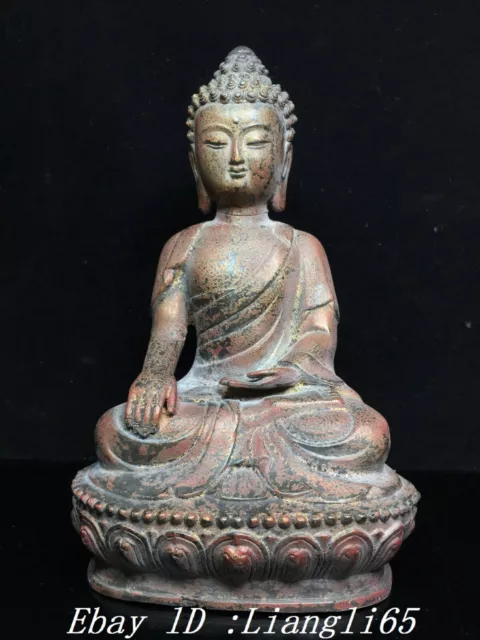 11.8''OLD TIBET TIBET Bronze Shakyamuni Sakyamuni Amitabha Buddha ... 11.8''OLD TIBET TIBET Bronze Shakyamuni Sakyamuni Amitabha Buddha ...