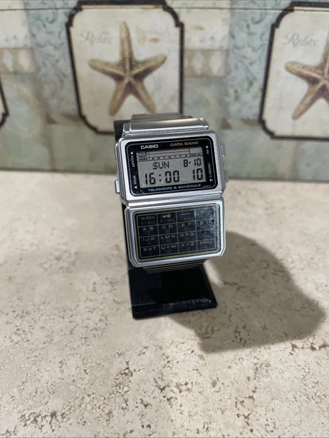 CASIO DBC-600 VINTAGE Databank Calculator Watch 1980s Stainless Steel ...