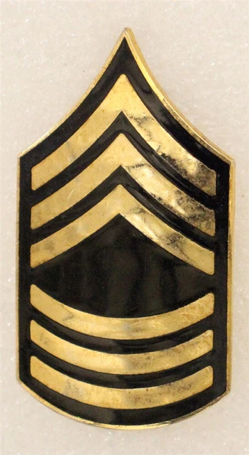HAT BADGE 456: U.S. Army Master Sergeant Rank - enameled, clutch back £ ...