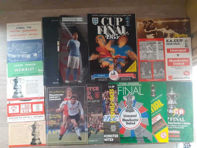 MANCHESTER UNITED F.A cup programmes x 15 £31.88 - PicClick UK