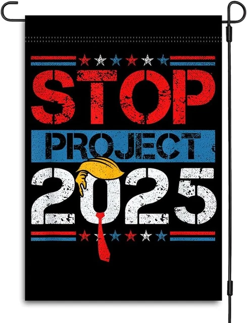 STOP PROJECT 2025 Garden Flag - Project 2025 Sign - Pro Democracy Sign ...