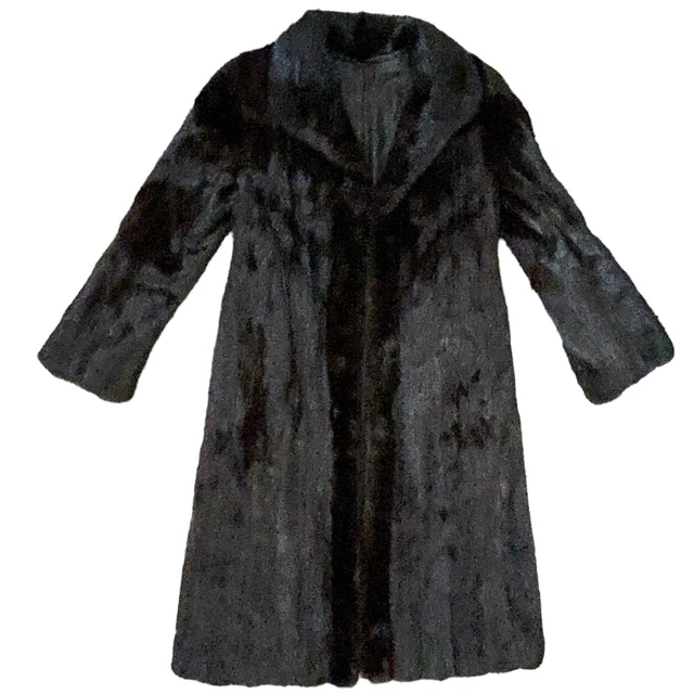 VINTAGE 80S FULL Length Mink Fur Coat Designer Women S Brown Hanaye ...