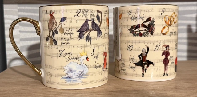 DUNNES STORES PAUL Costelloe 12 days of Christmas Mugs x 2 £6.99 ...