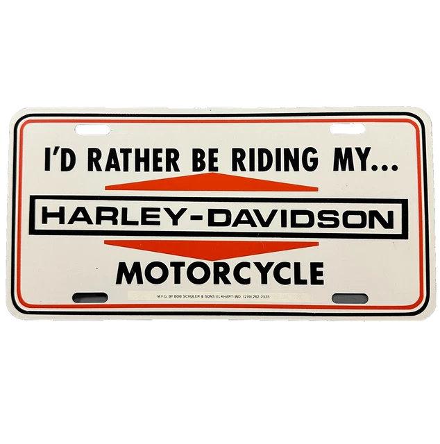 VINTAGE HARLEY DAVIDSON Motorcycle License Plate USA Enamel Metal 60s ...